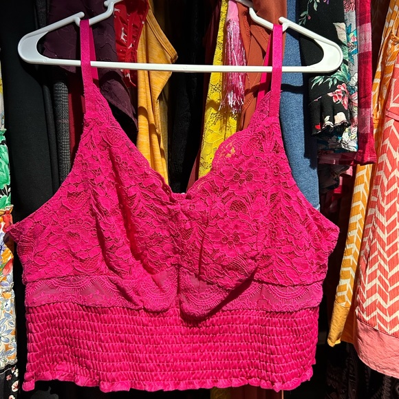 torrid | Tops | Torrid Pink Lace Crop Top Sz 1x | Poshmark